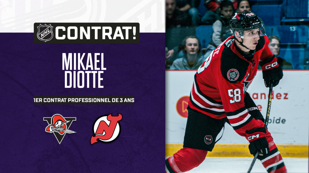 Premier contrat professionnel pour Mikael Diotte avec les Devils ...