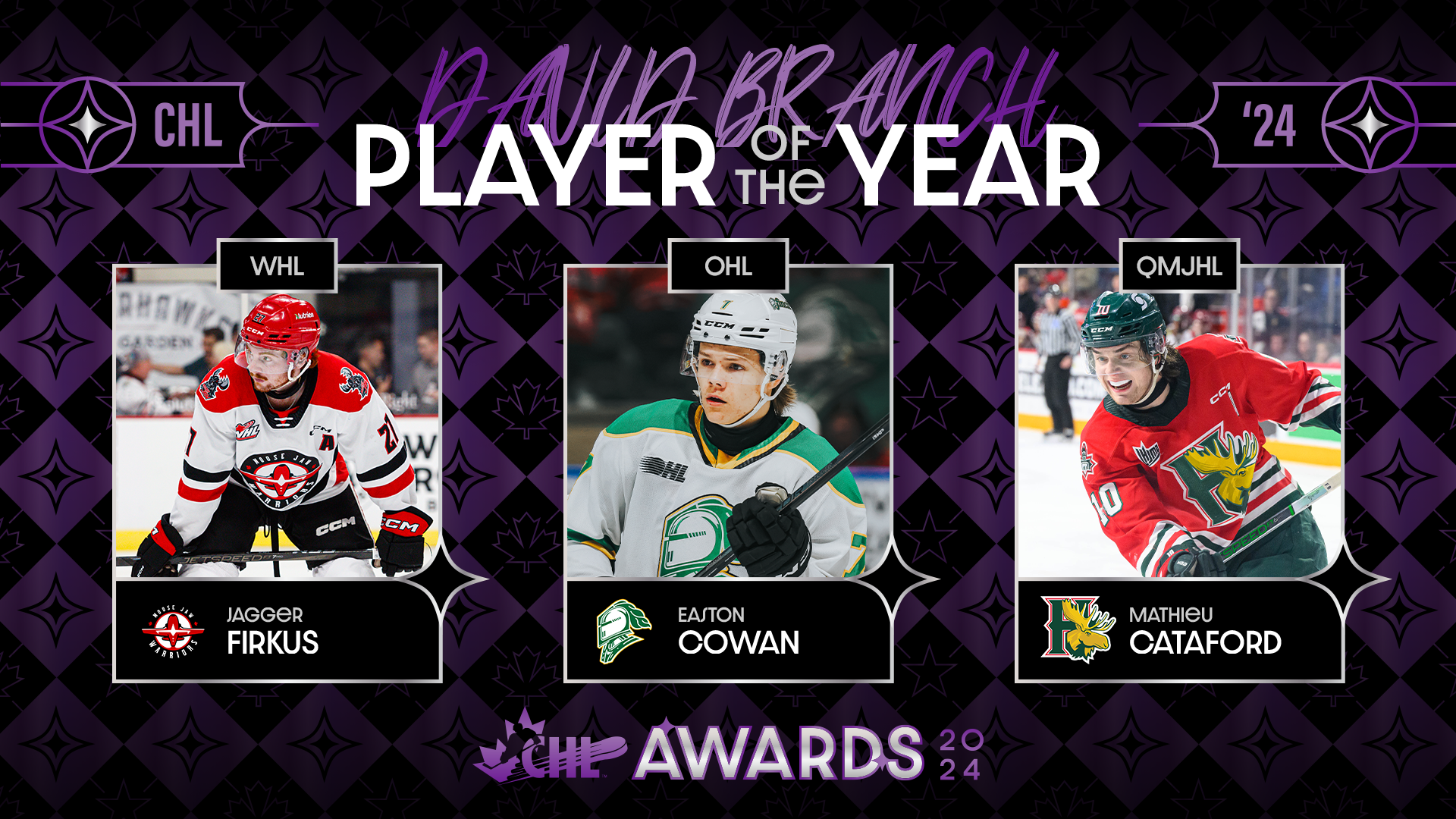 Firkus, Cowan, and Cataford named finalists for the 2023-24 CHL’s David ...