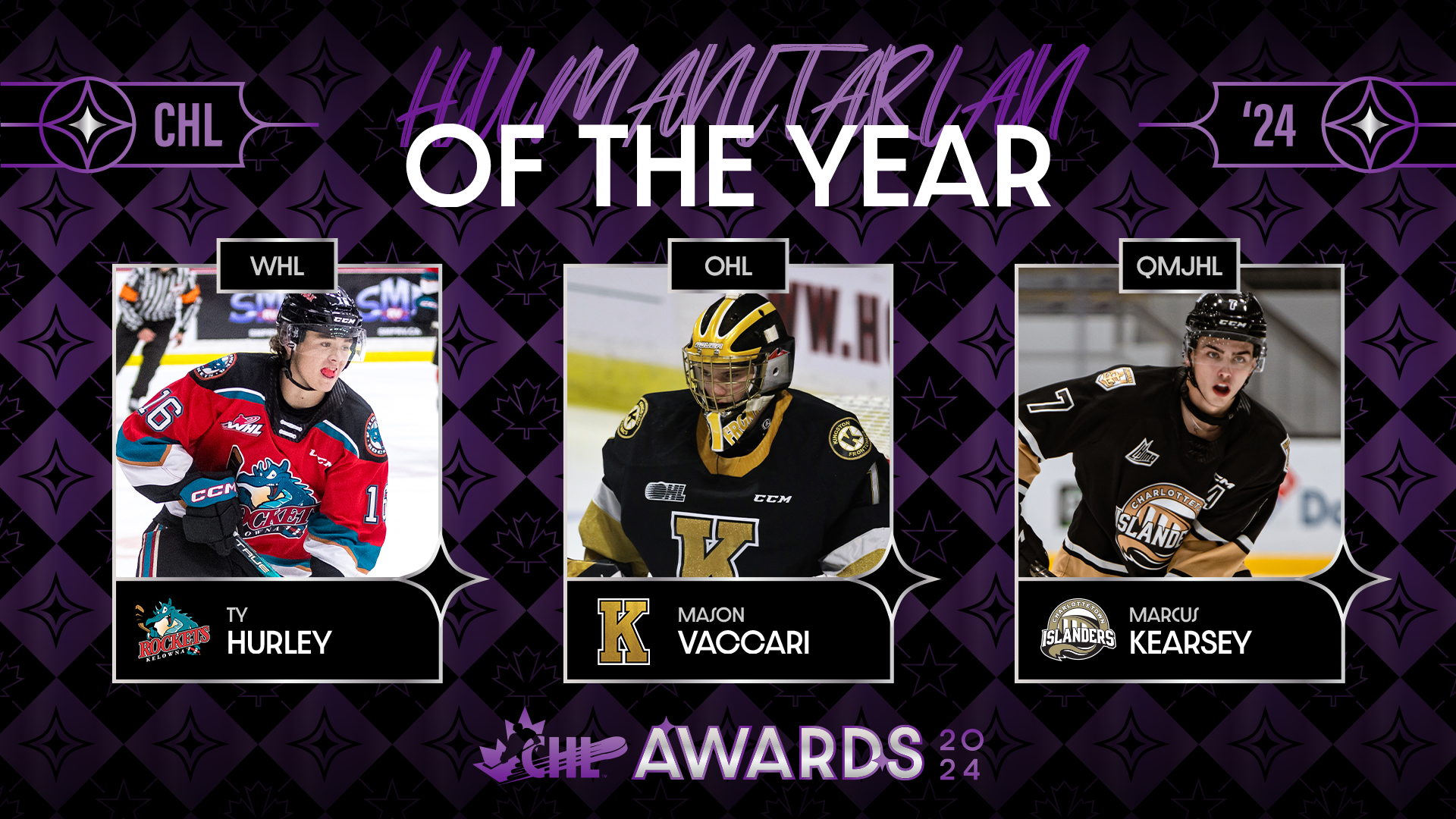 Hurley, Vaccari, and Kearsey named finalists for 2023-24 CHL ...