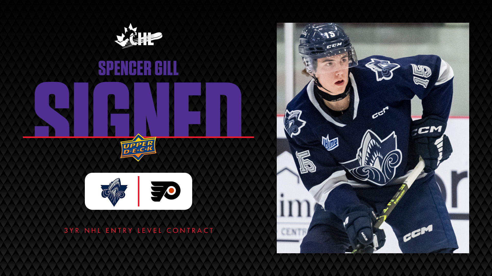 Oceanic's Gill signs entry-level deal with Flyers - LHJMQ