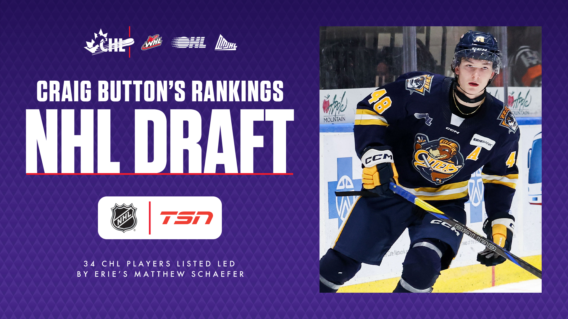 Schaefer tops Button's latest 2025 NHL Draft rankings as 34 CHL players ...