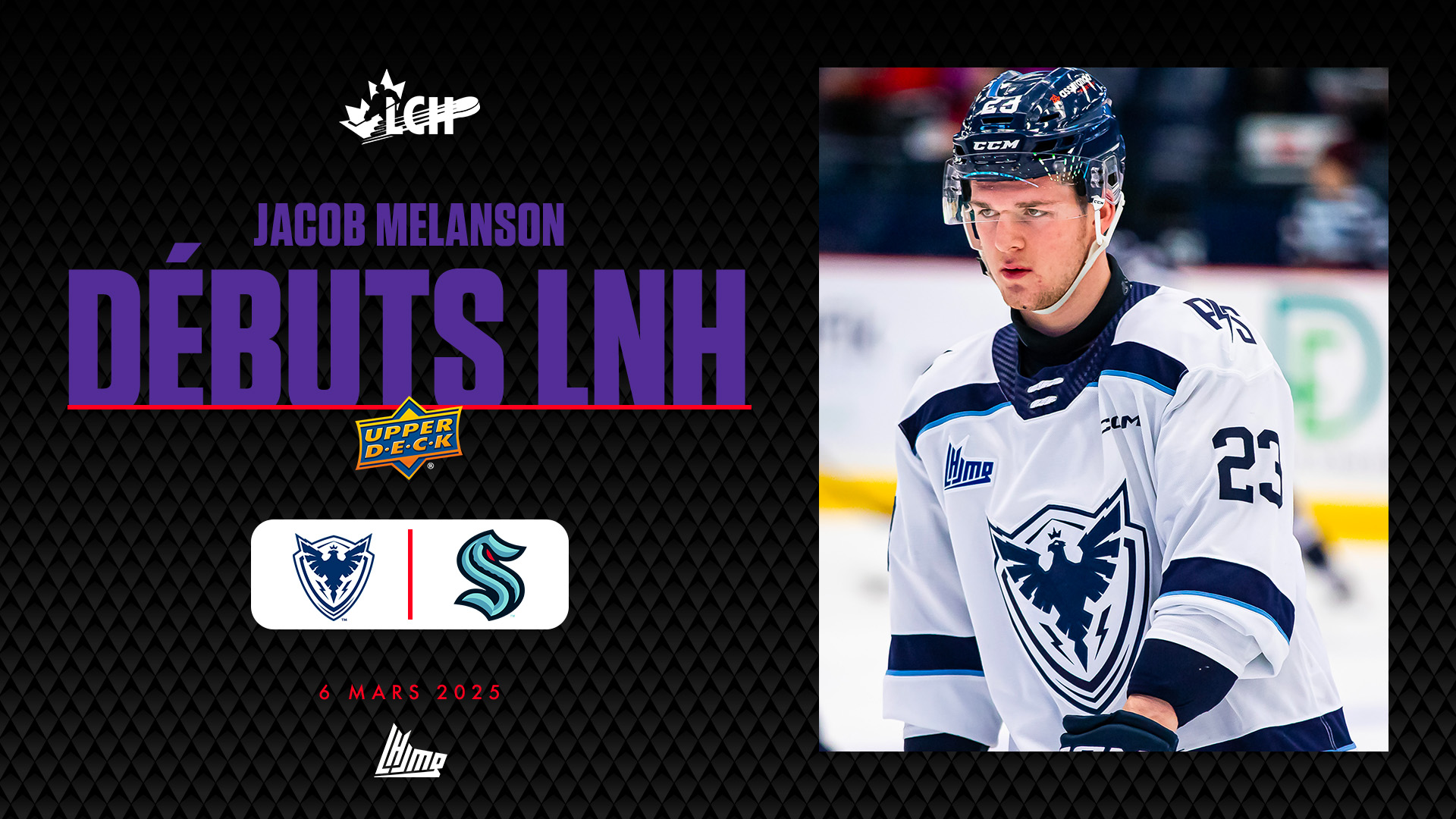 De la LCH à la LNH : Jacob Melanson fait ses débuts avec le Kraken ...