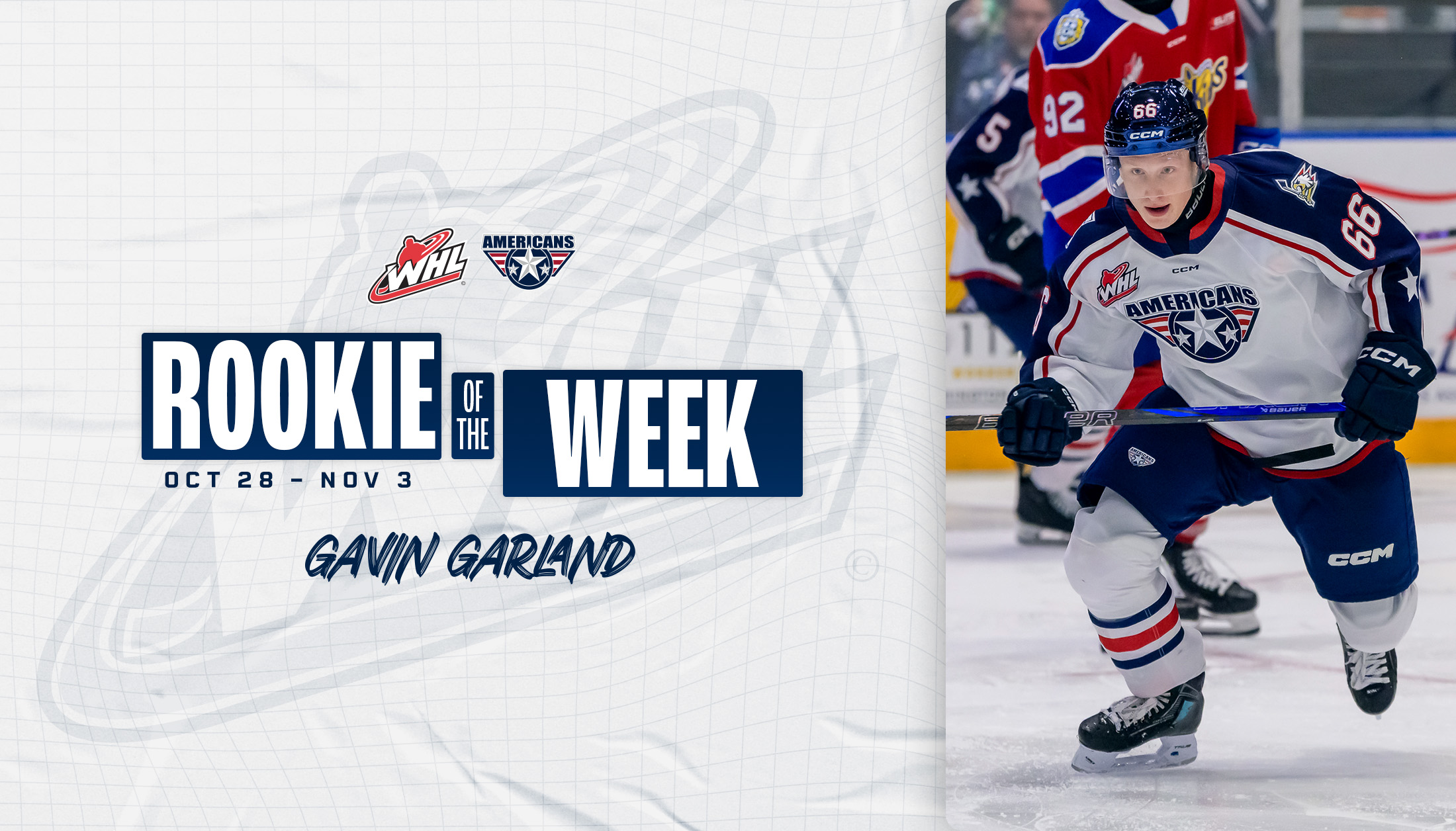 Gavin Garland named WHL Rookie of the Week - Tri-City Americans