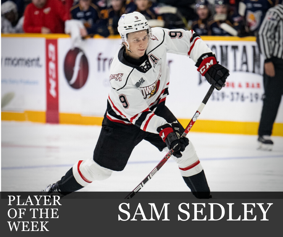 Sam Sedley Named Player of the Week - Owen Sound Attack