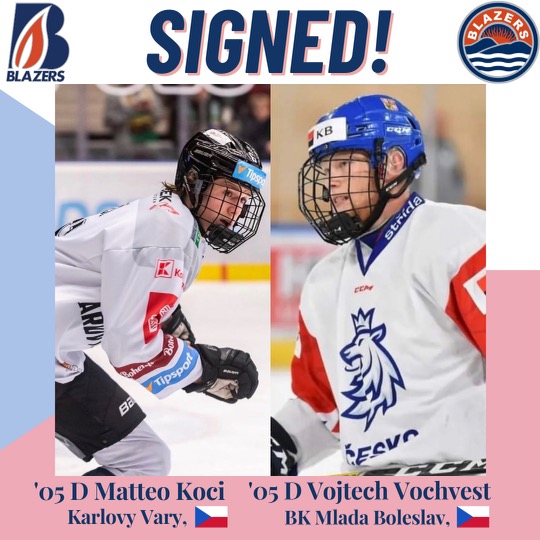 BLAZERS SIGN IMPORTS MATTEO KOCI, VOJTECH VOCHVEST - Kamloops Blazers