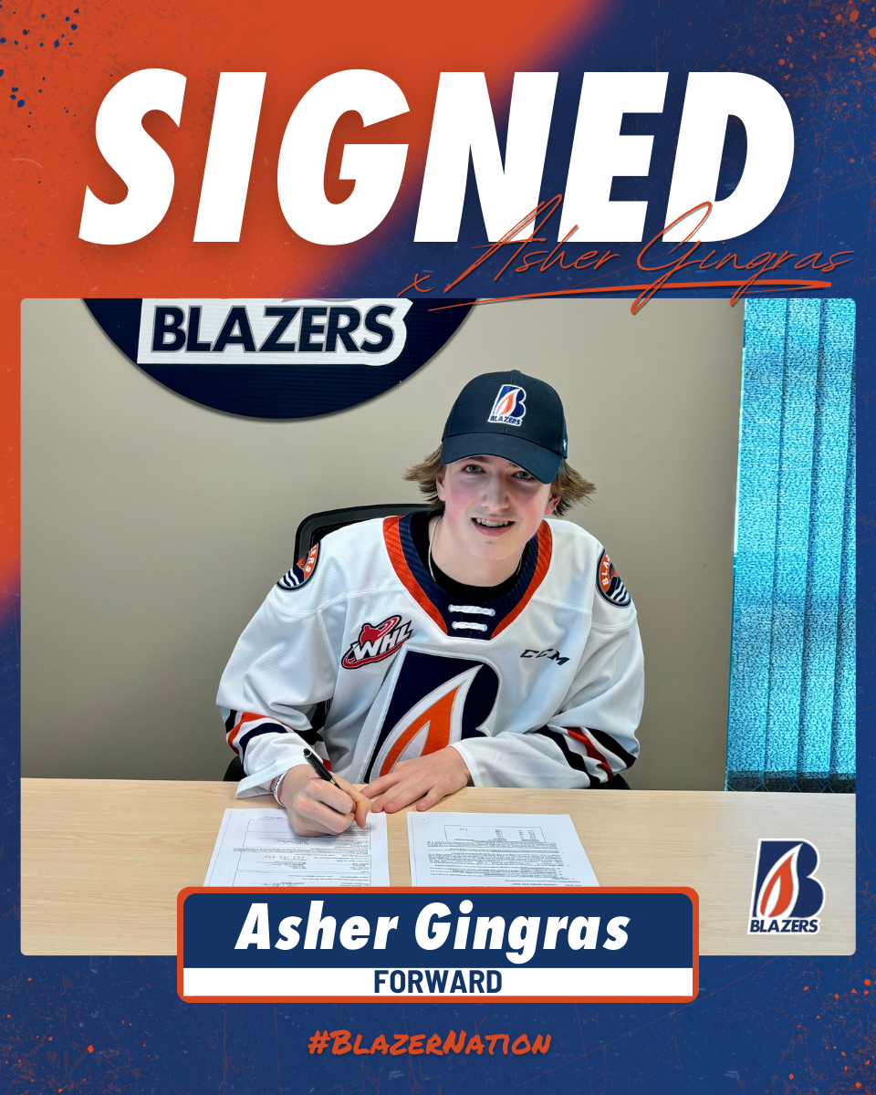 BLAZERS SIGN 2024 FIRST ROUND PICK ASHER GINGRAS - Kamloops Blazers