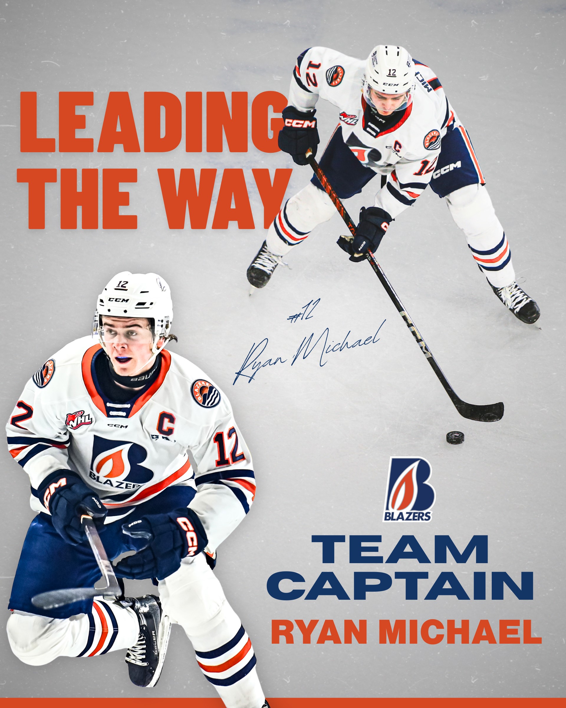 RYAN MICHAEL 39TH CAPTAIN OF THE KAMLOOPS BLAZERS - BVM Sports