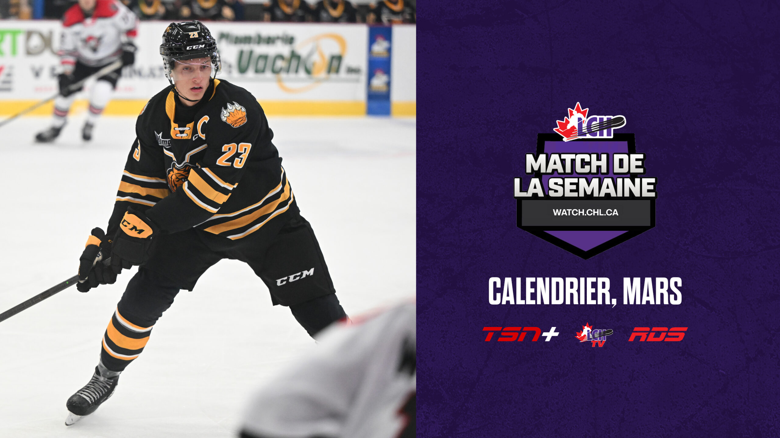 Le calendrier des Matchs de la semaine LCH dévoilé pour mars - LHJMQ