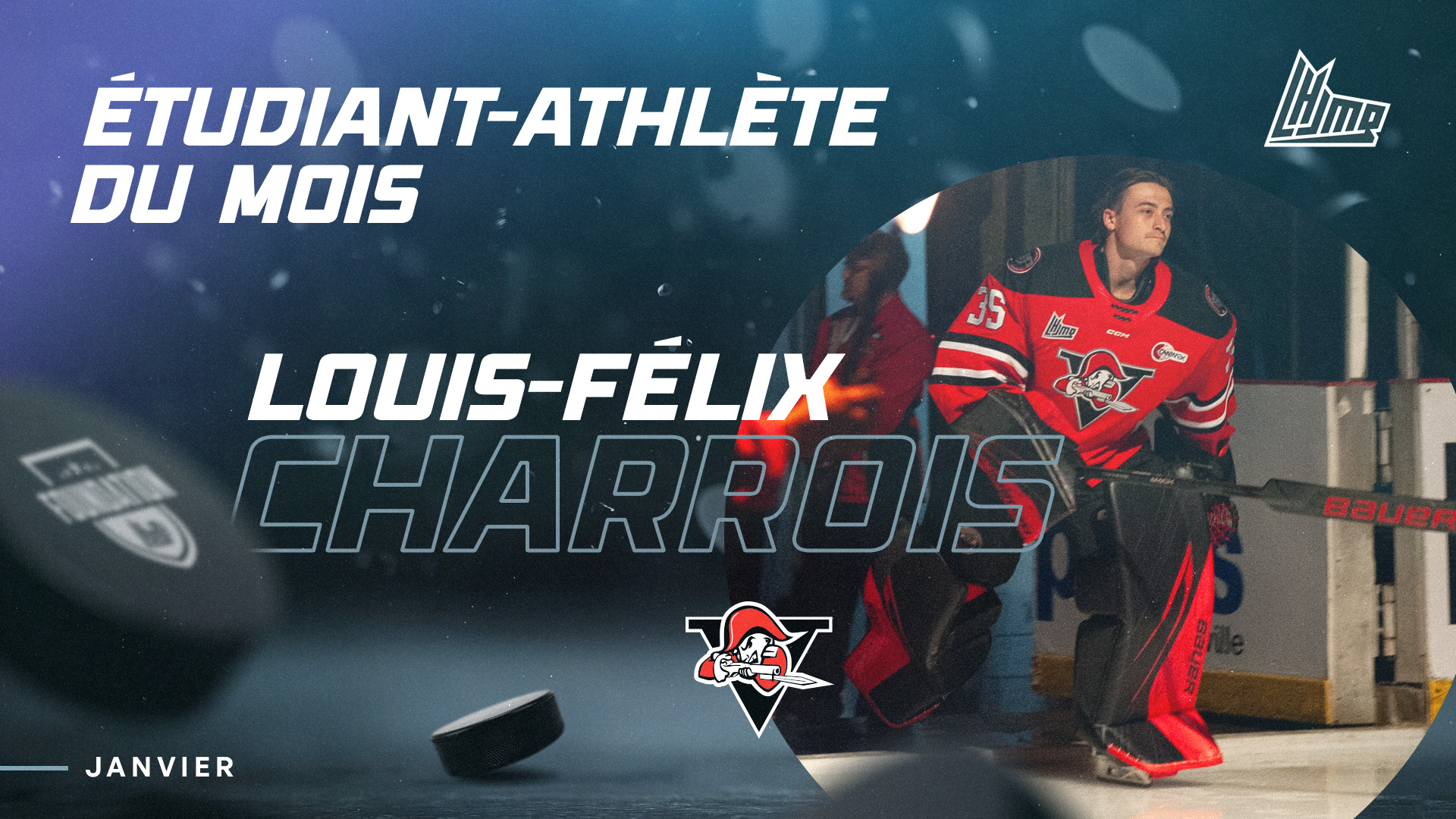 Étudiants-Athlètes du Mois | Profil Louis-Félix Charrois - LHJMQ