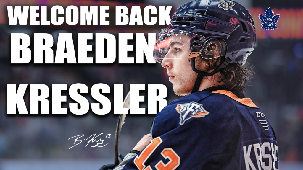 Braeden Kressler Re-Assigned to Firebirds From Toronto - Flint Firebirds