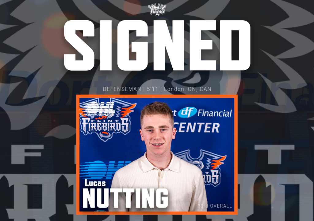 Firebirds Sign Second Round Pick Lucas Nutting - Flint Firebirds