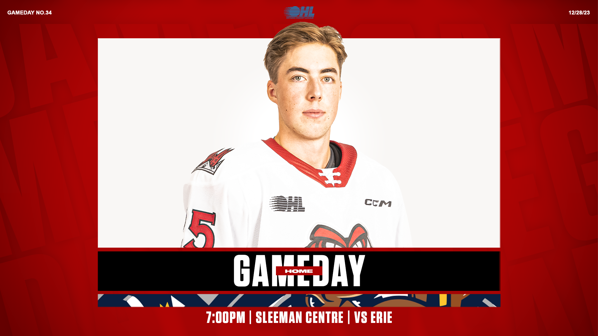 Game Day – December 28/23 – GUE vs. ER - Guelph Storm