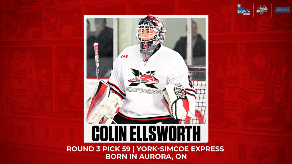 The Guelph Storm select Colin Ellsworth 59th Overall - Guelph Storm