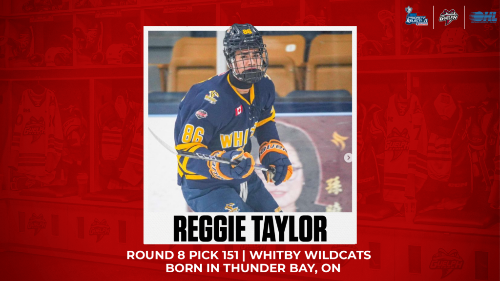 The Guelph Storm select Reggie Taylor 151st Overall - Guelph Storm