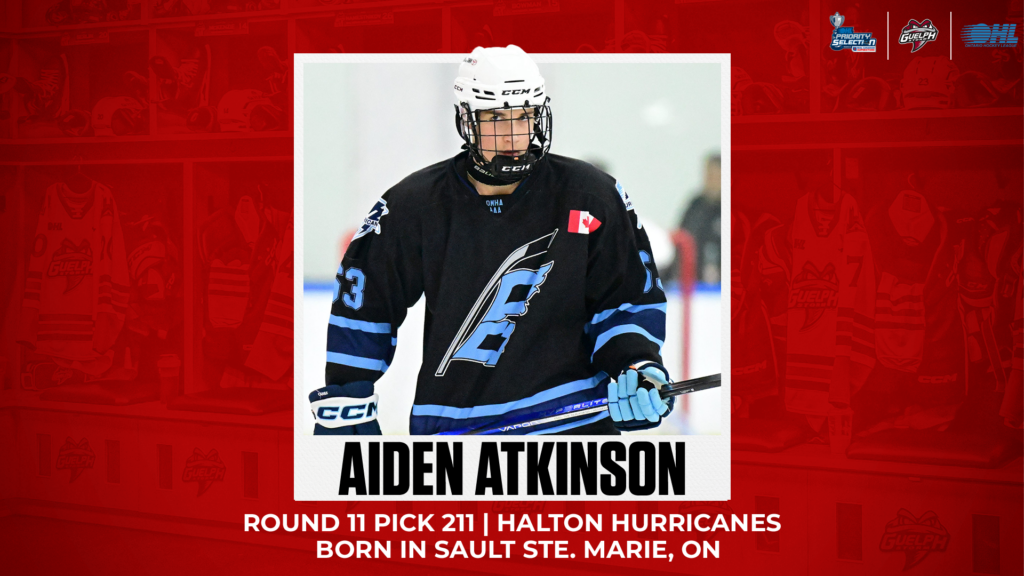 The Guelph Storm select Aiden Atkinson 211th Overall - Guelph Storm
