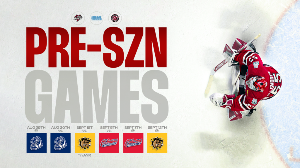 2025 Pre-Season Schedule Details Announced - Guelph Storm
