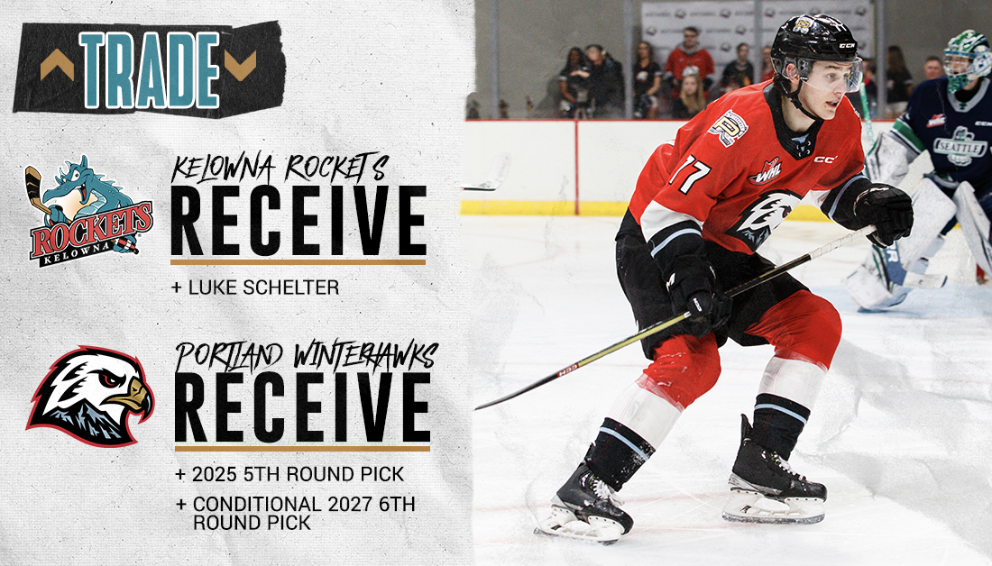 TRADE: Rockets acquire Luke Schelter from Winterhawks - Kelowna Rockets