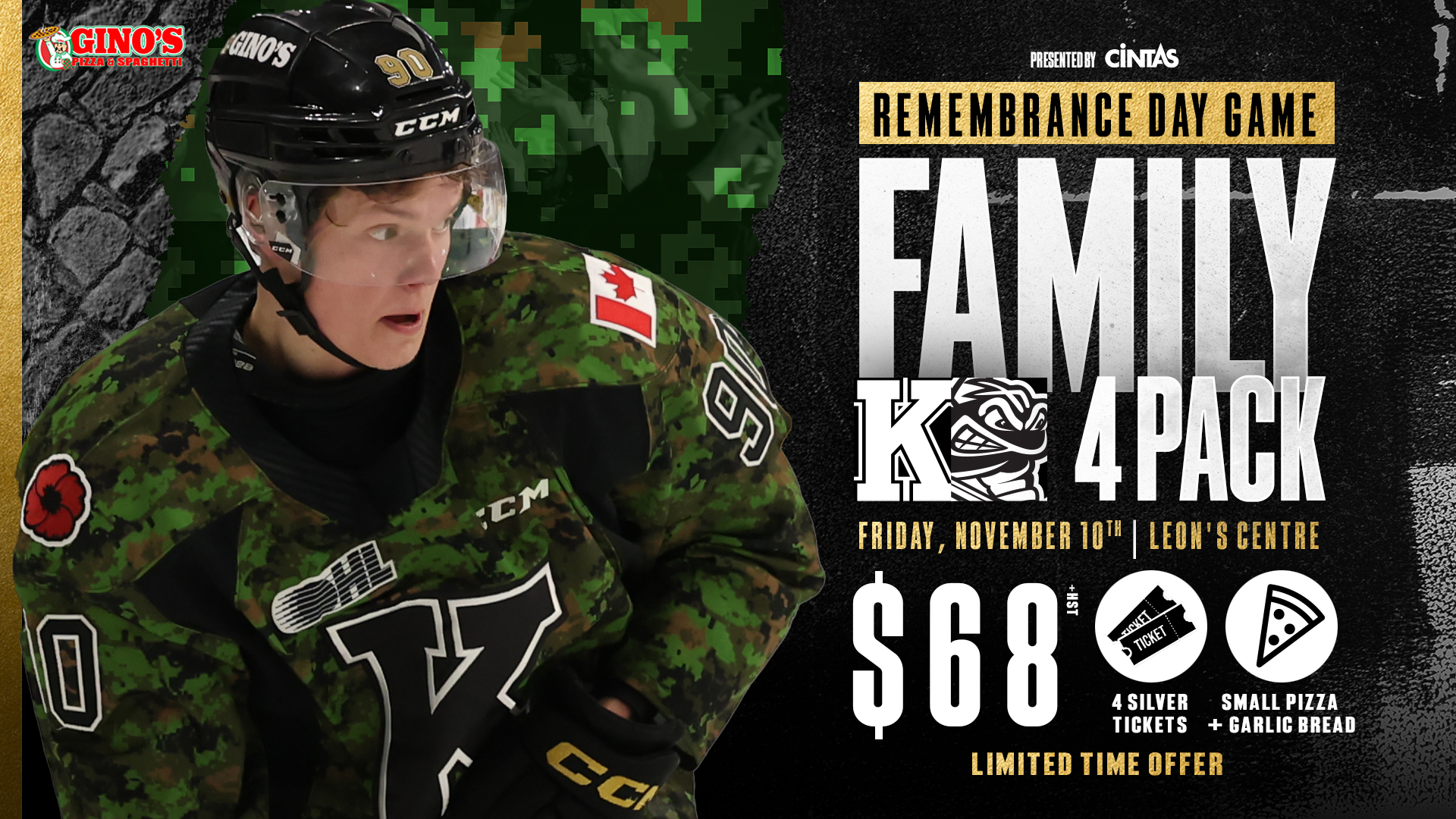Remembrance Day Game - Family 4 Pack - Kingston Frontenacs
