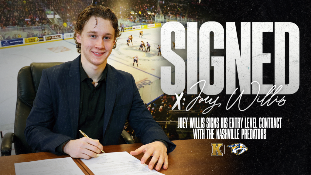Joey Willis signs his Entry-Level Contract with the Nashville Predators - Kingston Frontenacs