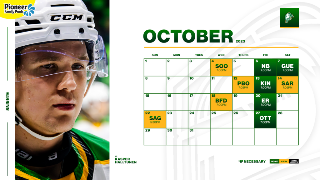 PIONEER POOLS DESKTOP CALENDARS - London Knights