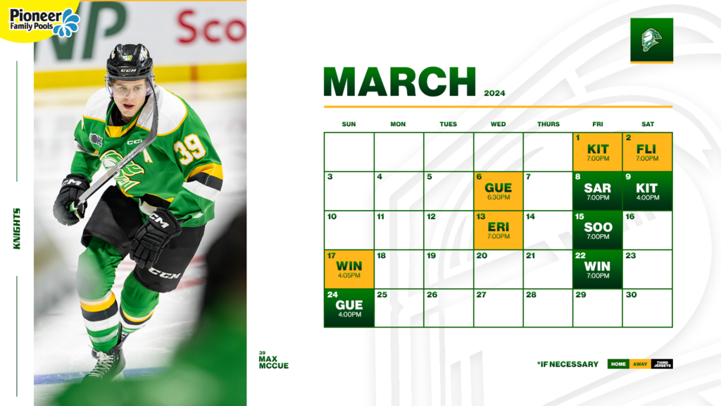 PIONEER POOLS DESKTOP CALENDARS - London Knights