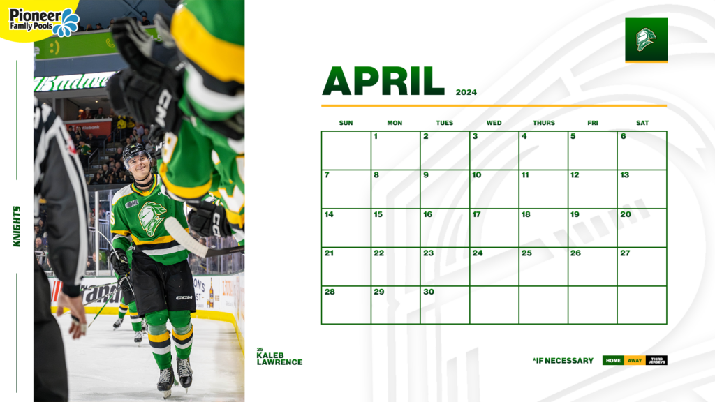 PIONEER POOLS DESKTOP CALENDARS - London Knights