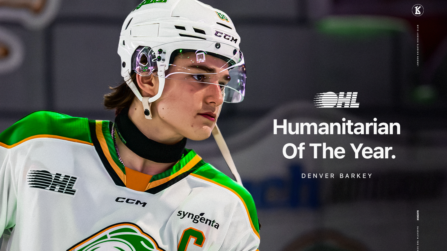Denver Barkey awarded Dan Snyder Memorial Trophy as OHL Humanitarian of ...
