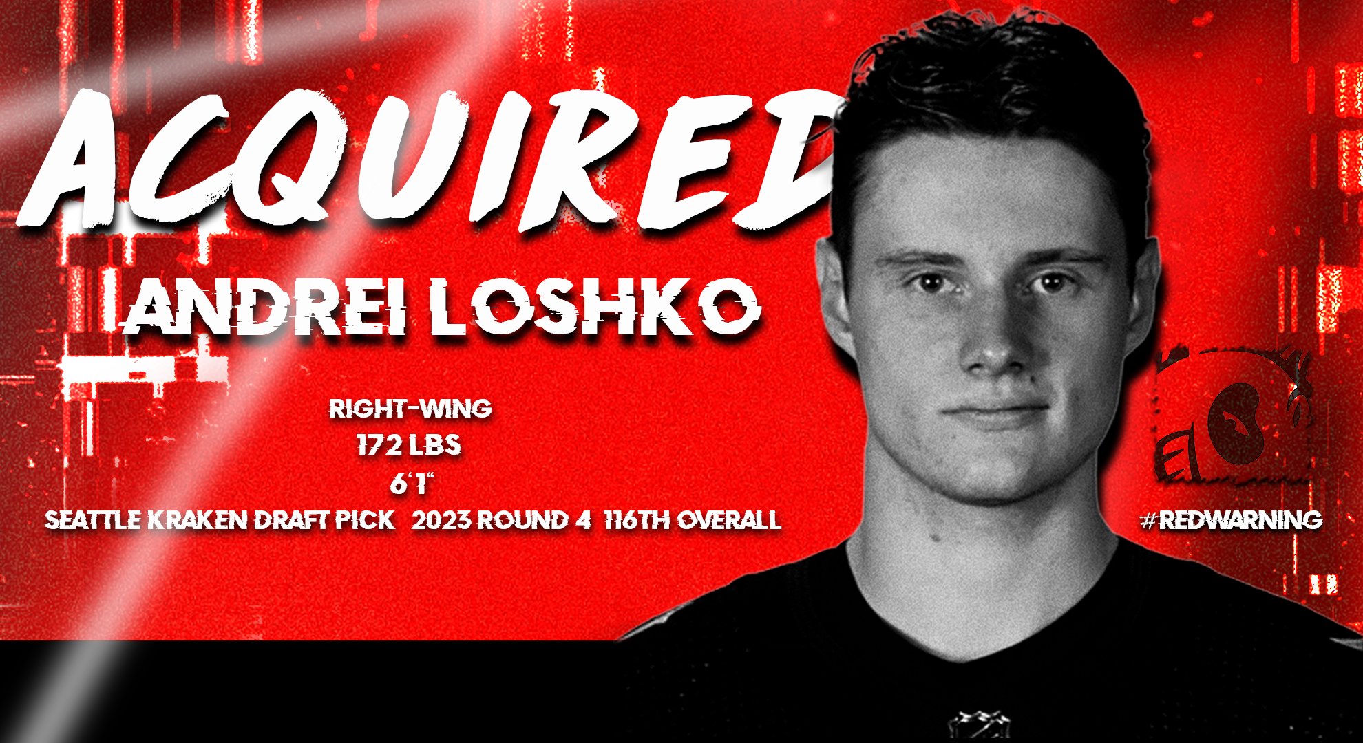 IceDogs Acquire Seattle Kraken Draft Pick, Andrei Loshko - Niagara IceDogs