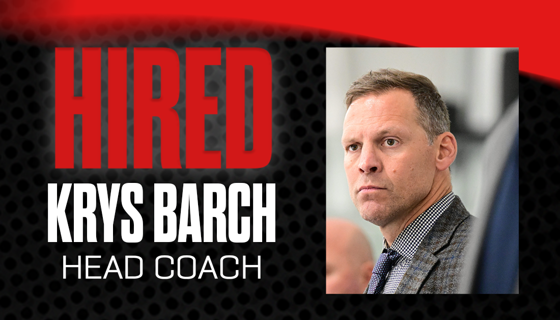IceDogs Name Krys Barch Head Coach - Niagara IceDogs