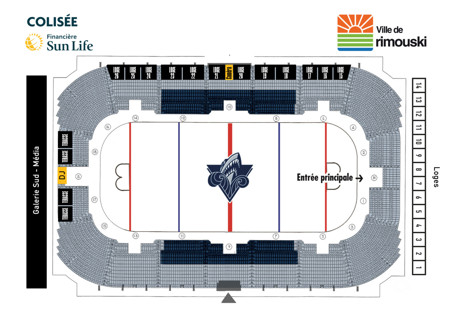 Plan du Colisée - L'Oceanic de Rimouski