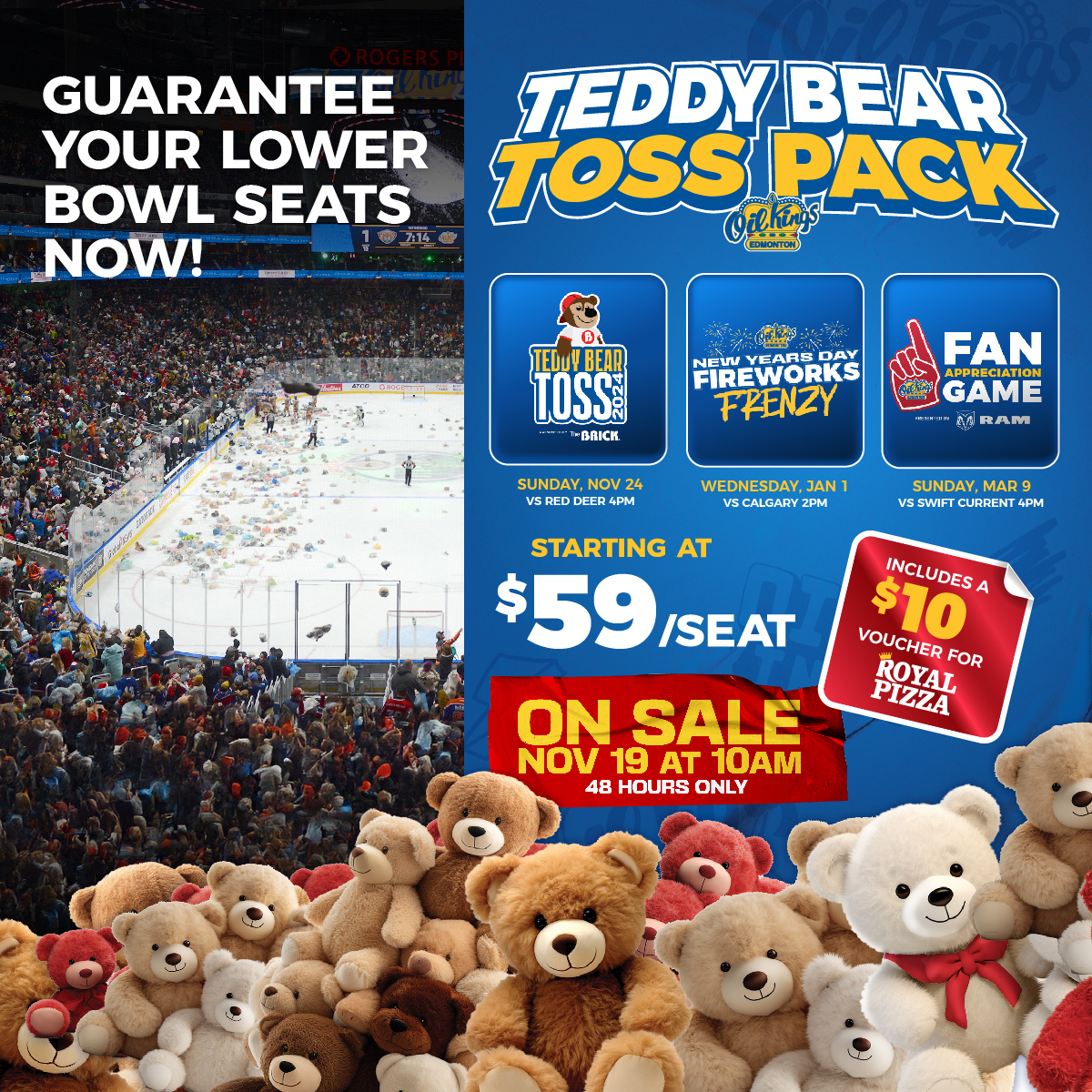 Teddy Bear Toss Pack - Edmonton Oil Kings
