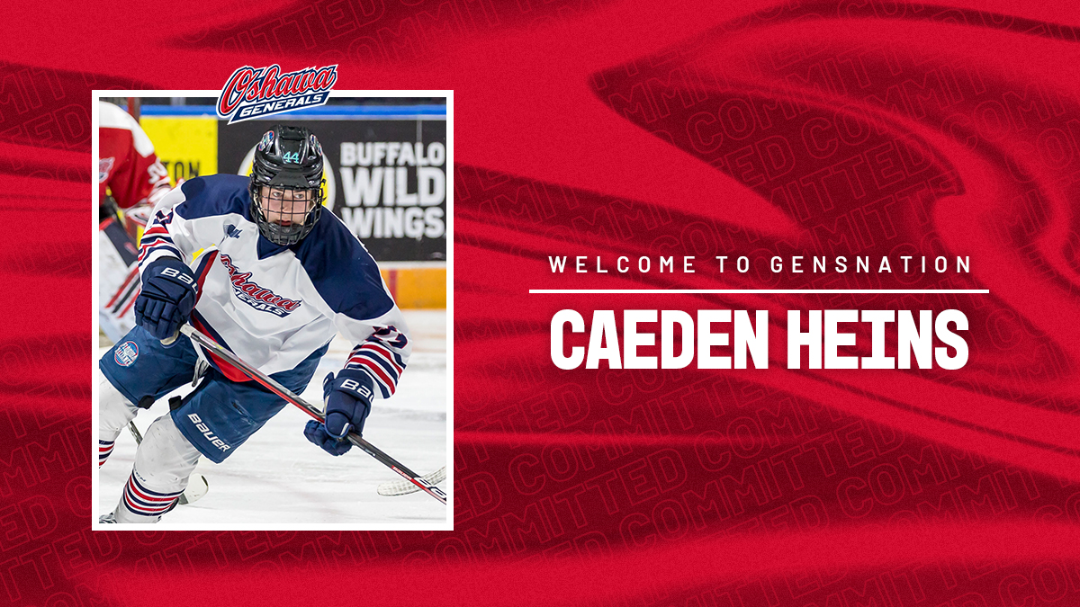 2022 6th rounder, Caeden Heins, signs with Generals - Oshawa Generals