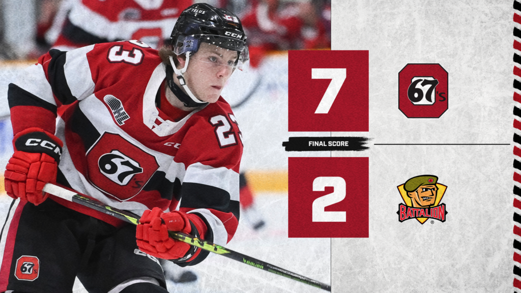 Late-game explosion gives 67’s win in North Bay - Ottawa 67s