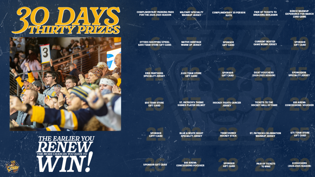 30 Days, 30 Prizes - Erie Otters
