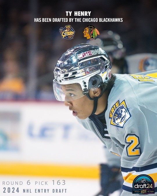 TY HENRY SELECTED 163RD OVERALL BY CHICAGO IN 2024 NHL ENTRY DRAFT ...