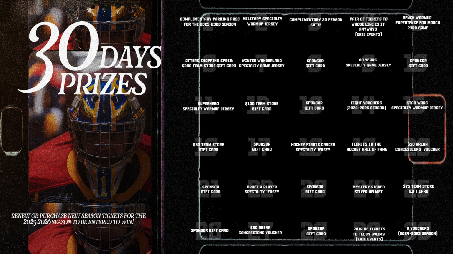 30 Days, 30 Prizes - Erie Otters