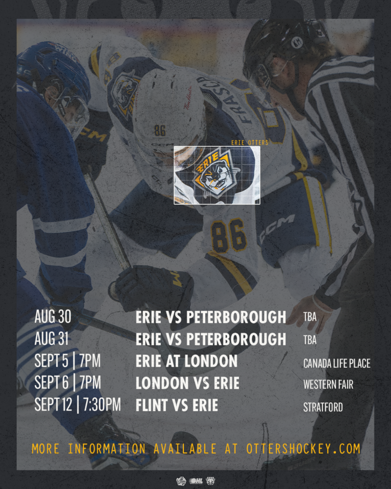 Erie Otters to Play Five Exhibition Games Ahead of 2025-26 Season ...