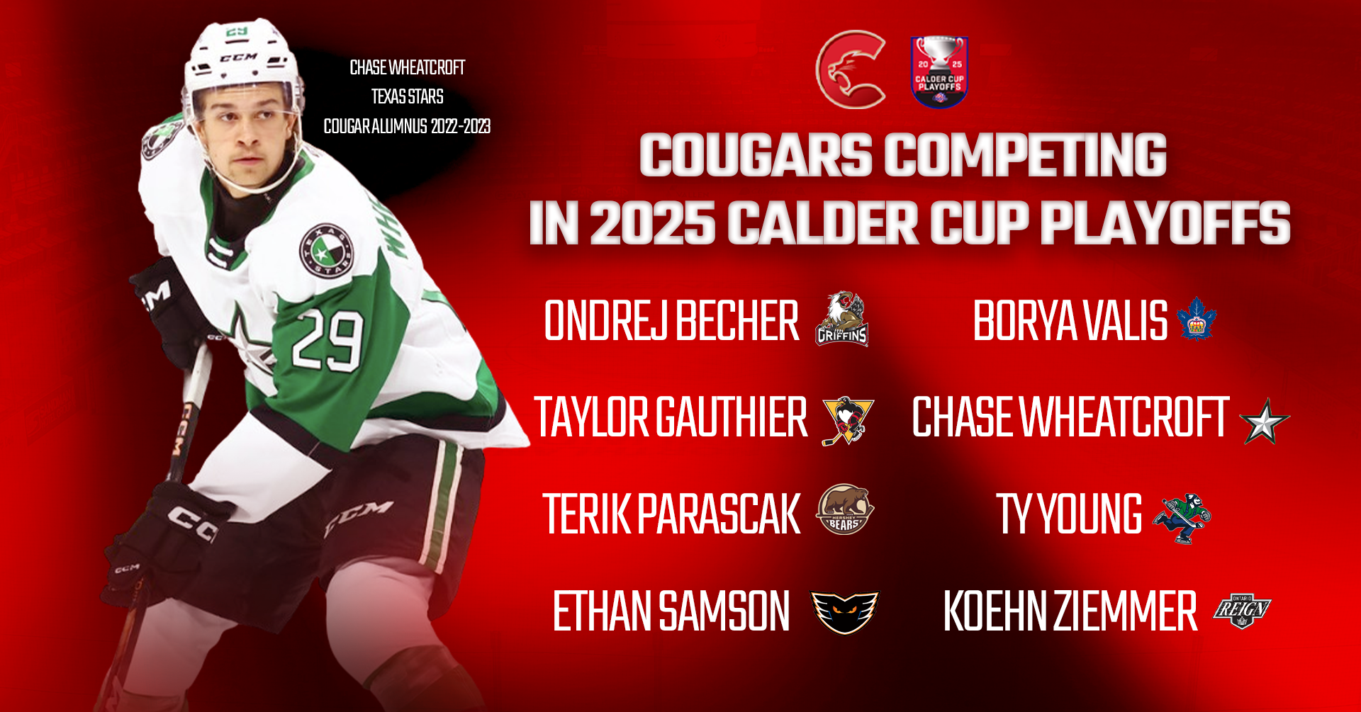 Cougars Past and Present Set for 2025 Calder Cup Playoffs - Prince ...