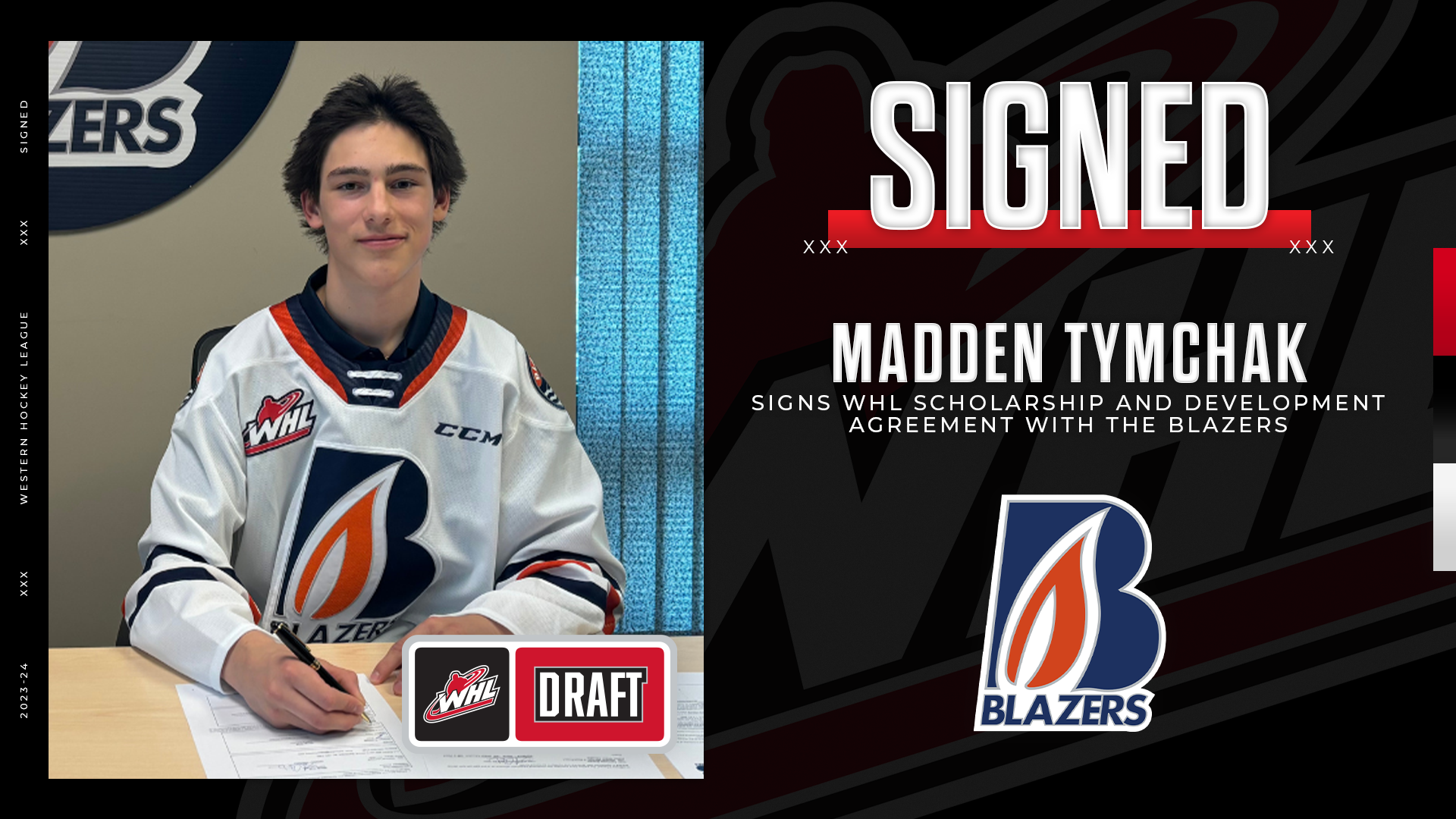 Blazers sign third round pick Madden Tymchak – WHL Prospects