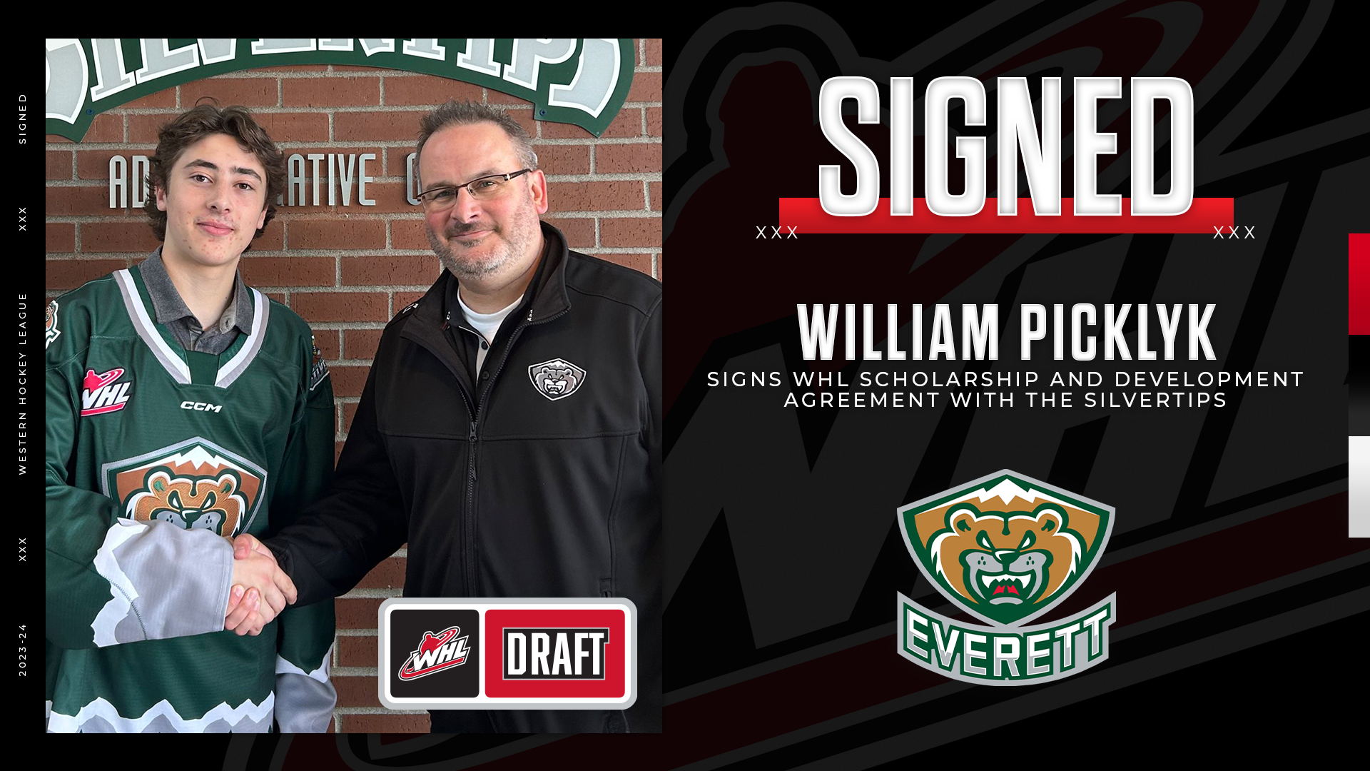 William Picklyk signs Scholarship and Development Agreement with ...