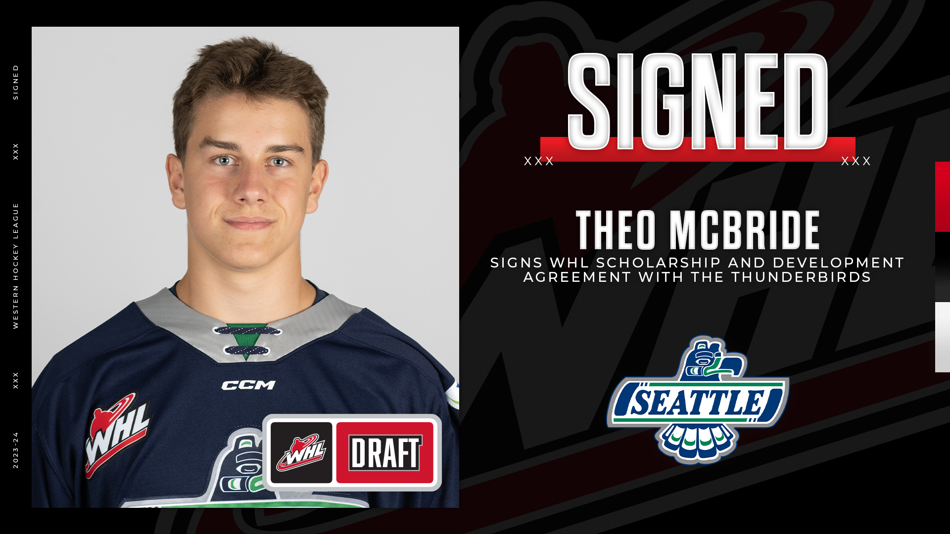 Thunderbirds sign Theo McBride to a WHL Scholarship and Development ...