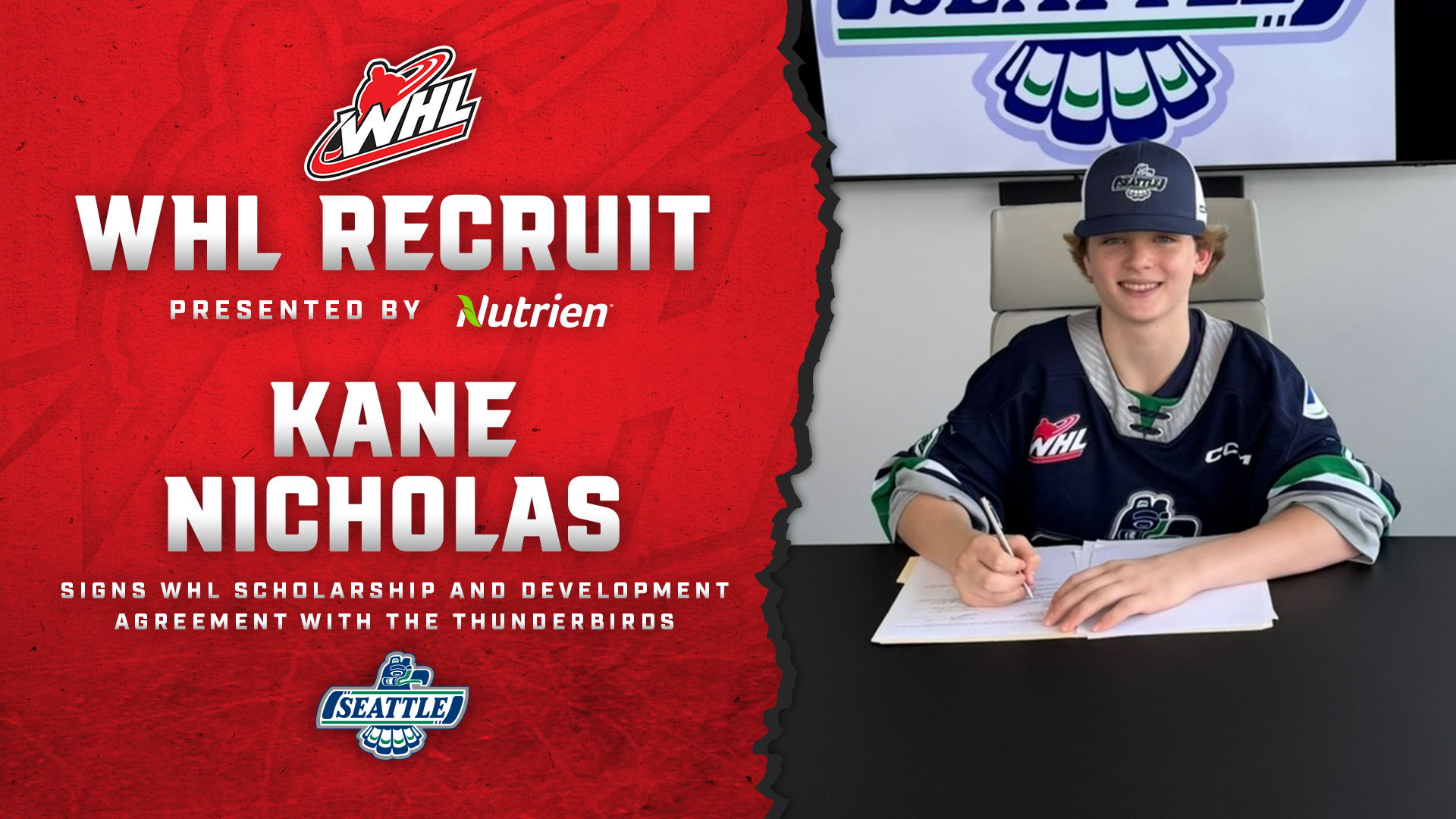 Seattle Thunderbirds sign 2010-born forward Kane Nicholas – WHL Prospects