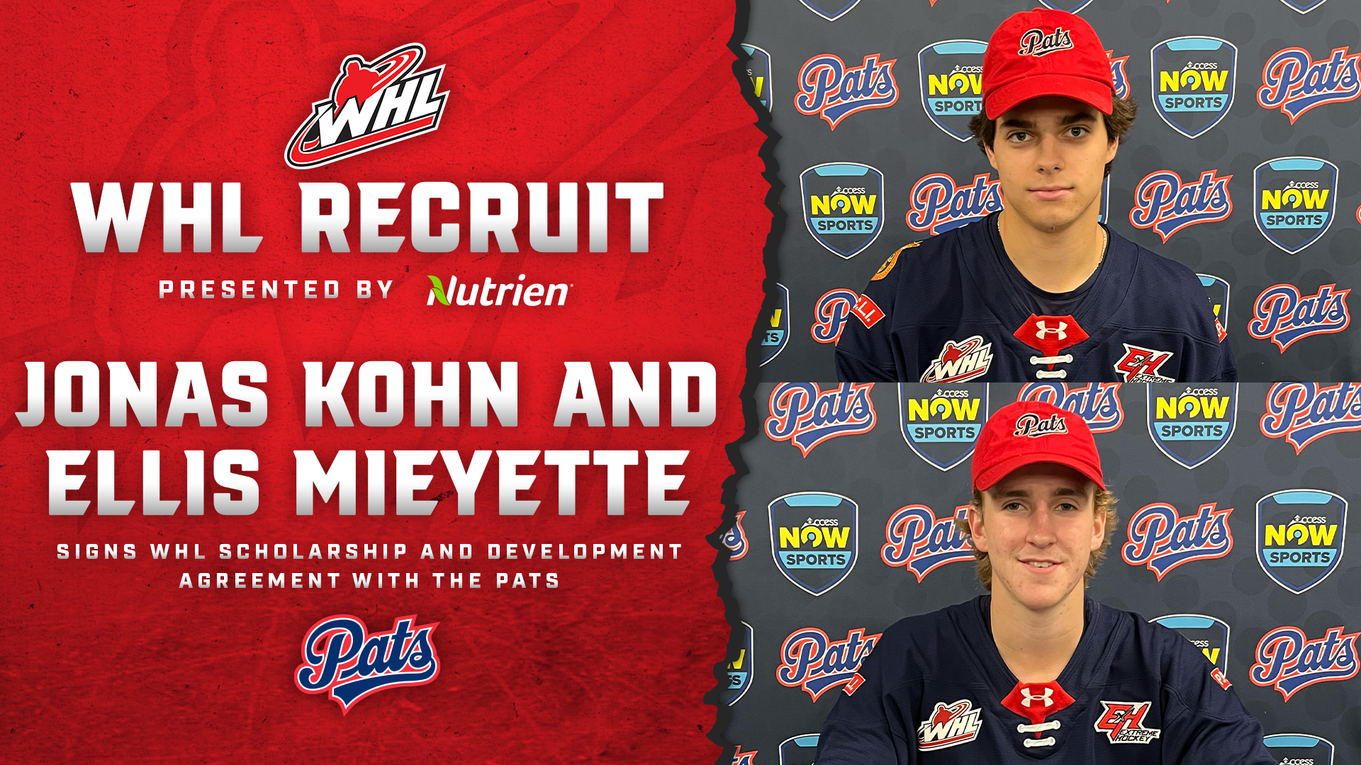 Regina Pats sign Ellis Mieyette and Jonas Kohn – WHL Prospects