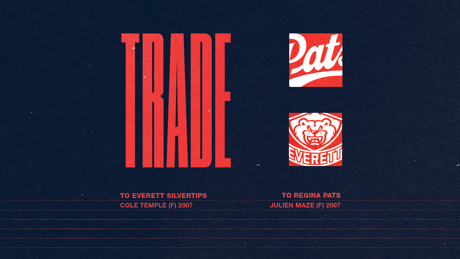 Pats acquire Maze from Silvertips for Temple - Regina Pats