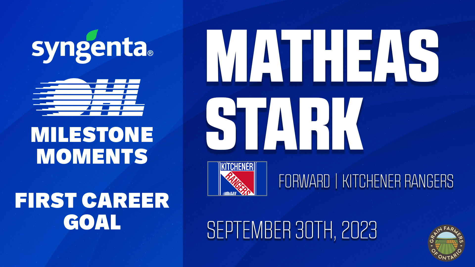 OHL Milestone Moments | Matheas Stark | First Career Goal - Ontario Hockey League