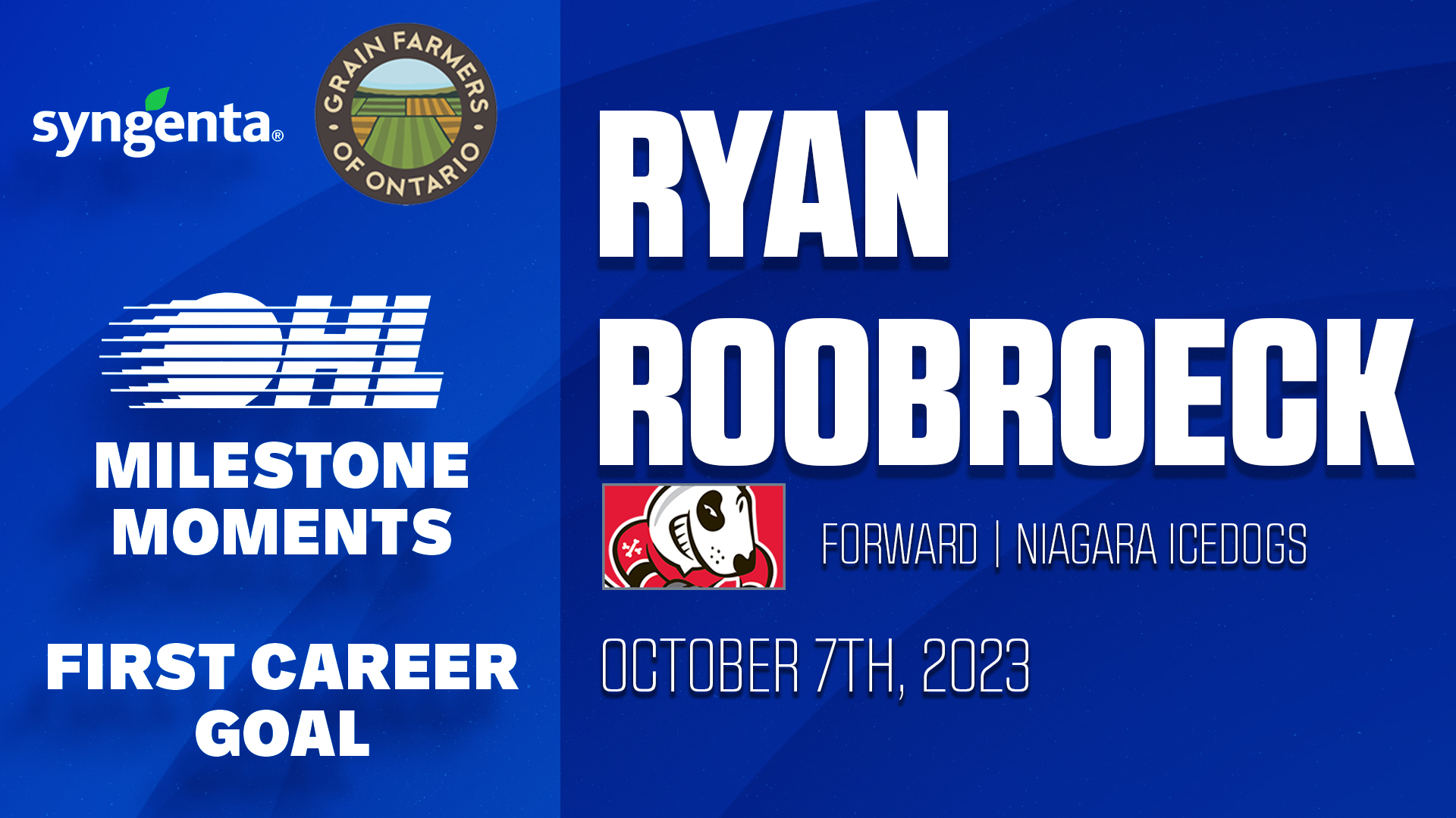 OHL Milestones | Ryan Roobroeck | First Career Goal - Ontario Hockey League