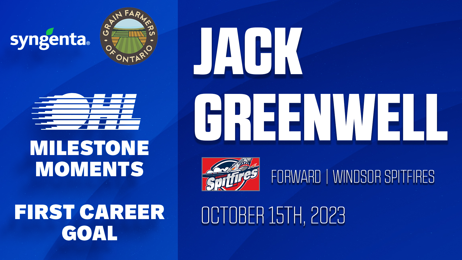 OHL Milestones | Jack Greenwell | First Career Goal - Ontario Hockey League