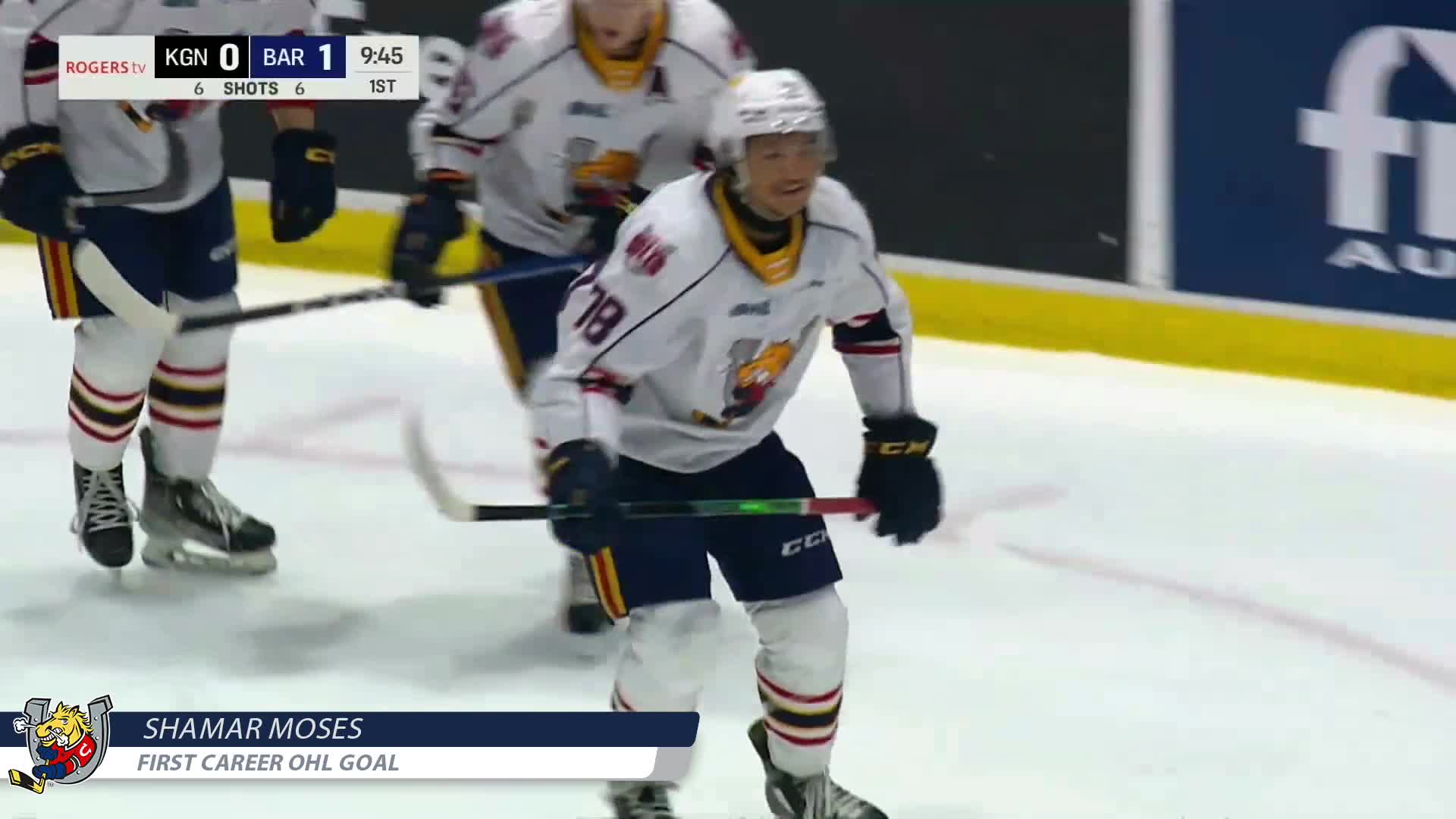 OHL Milestone | Shamar Moses | First Career Goal - Barrie Colts