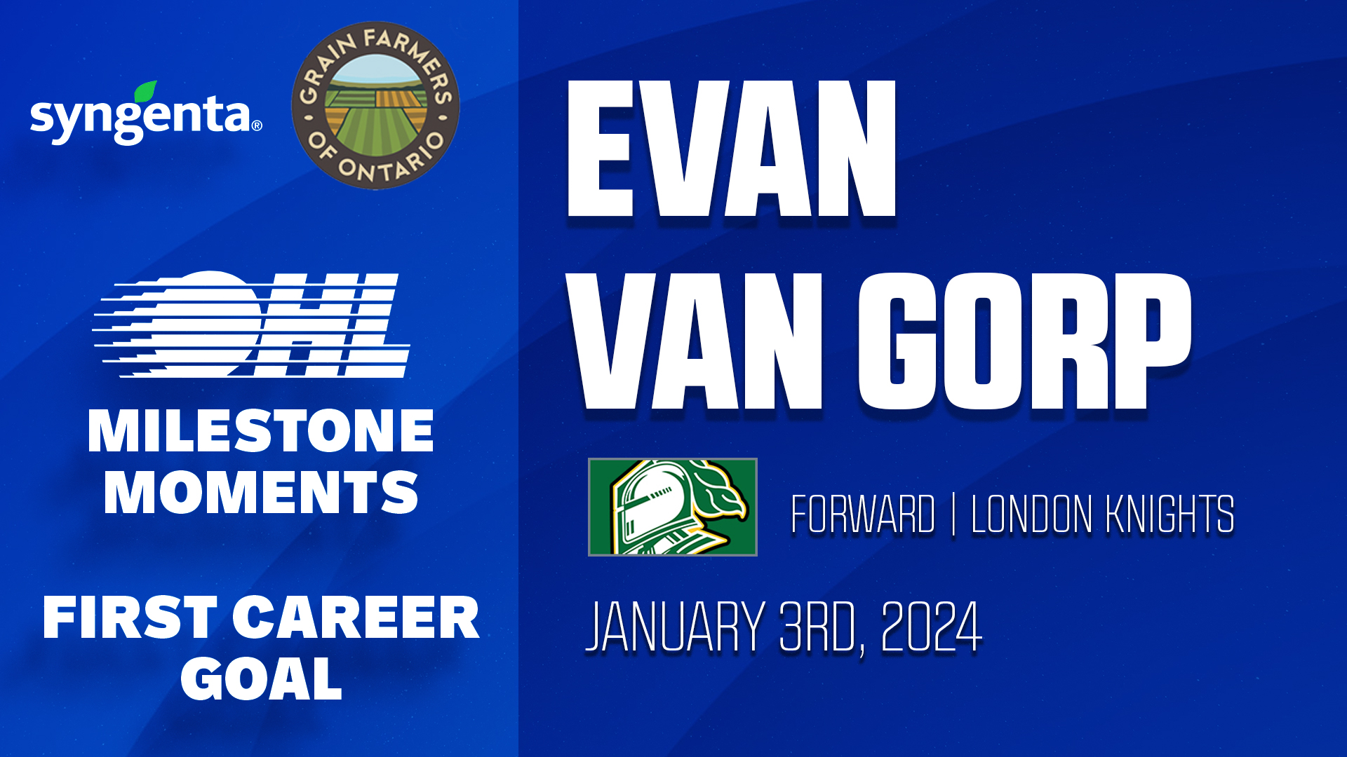 OHL Milestones | Evan Van Gorp | First Career Goal - Ontario Hockey League