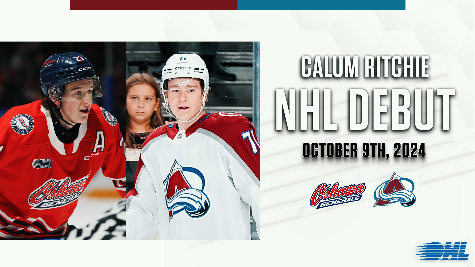 NHL Debut: Calum Ritchie (Oct. 9, 2024) - Ontario Hockey League
